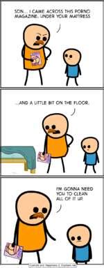 SON I CAME ACROSS THIS PORNO MAGAZINE UNDER YOUR MATTRESS AND A Babe BIT ON THE FLOOR