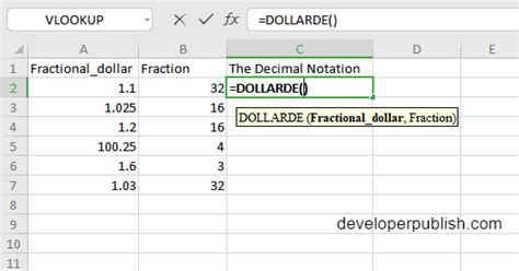How To Use Dollarde Function In Excel Developer Publish