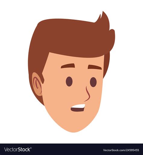 Young Man Face Royalty Free Vector Image Vectorstock