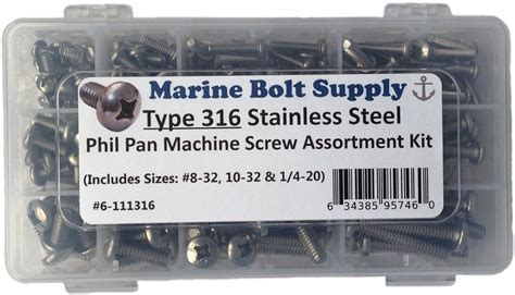 Type 316 Stainless Steel Phillips Pan Machine Screw Kit