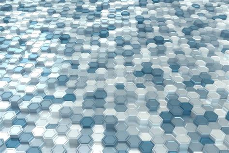 3d Illustration Futuristic Honeycomb Mosaic Background Realistic Geometric Mesh Cells Texture