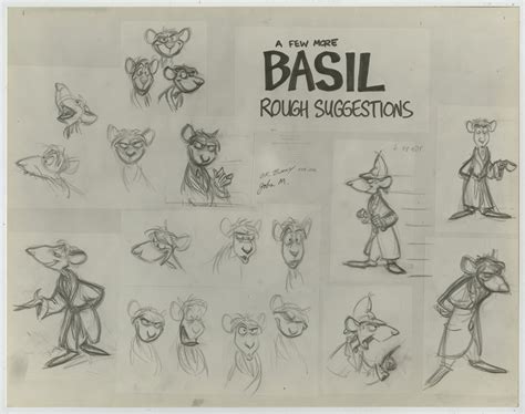 Original Animation Model Sheets For Disneys The Great Mouse Detective