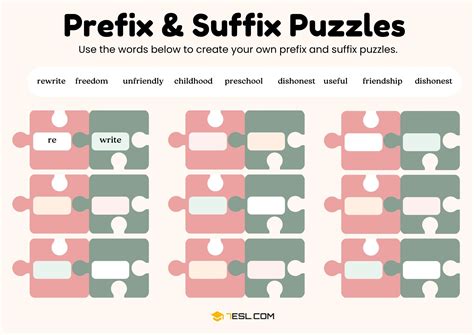 Prefix And Suffix Worksheets And Exercises 7ESL