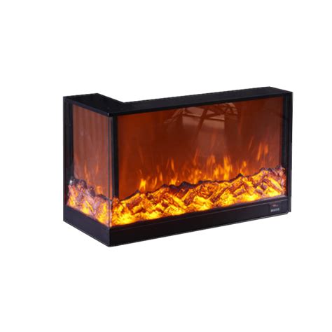 Custom L Shape Decorative Flame Double Sided Electric Fireplace 2 Sided
