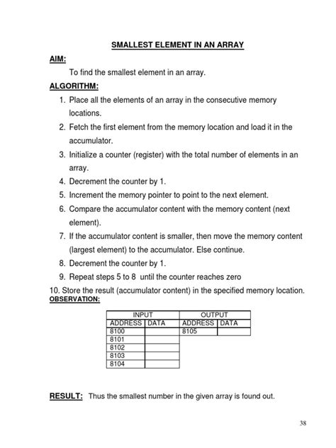 Smallest Element In An Array Pdf
