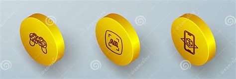 Set Isometric Line Gamepad Augmented Reality Ar And 3d Modeling Icon