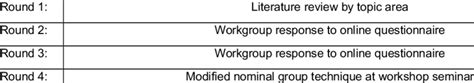 description of delphi process rounds download table