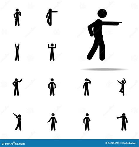 Man Showing Finger Icon Man Pointing Finger Icons Universal Set For Web And Mobile Stock