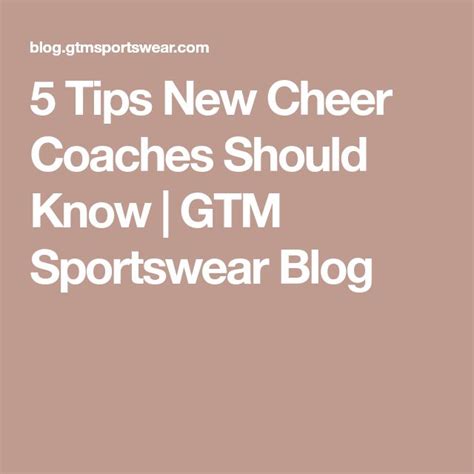 5 Tips New Cheer Coaches Should Know Gtm Sportswear Blog Cheer