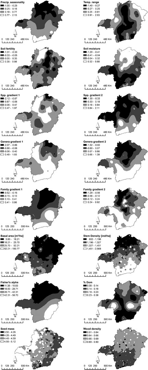 Ordinary Kriging Interpolation Maps Of The Variables Considered In This Download Scientific