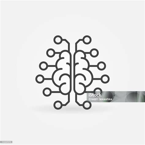 Neuron Connections In Human Brain Line Icon Vector Symbol Stock Illustration Download Image
