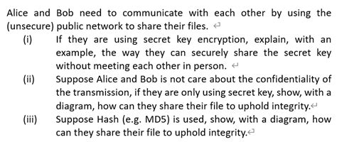 Solved Alice And Bob Need To Communicate With Each Other By Chegg Com