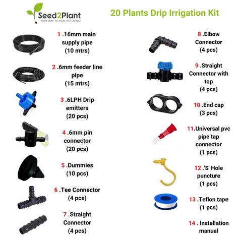 Easy Assembly Drip Irrigation Kit Isi Certified For 10 100 Plants At