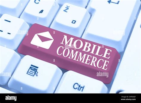 Conceptual Caption Mobile Commerce Word For Using Mobile Phone To