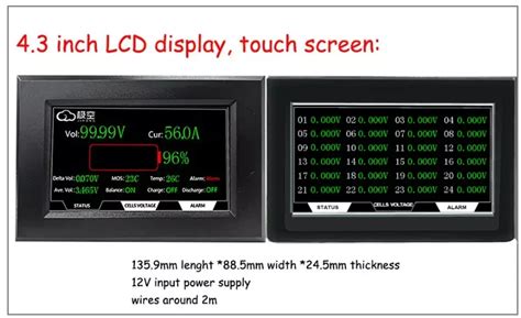 Jk Smart Bms Accessory Lcd Touch Big Screen Lcd Display For Jikong Pcb