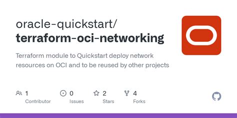Github Oracle Quickstartterraform Oci Networking Terraform Module To Quickstart Deploy