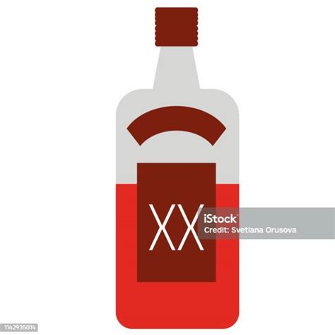 Sebotol Ilustrasi Datar Cair Di Atas Putih Ilustrasi Stok Unduh Gambar Sekarang Botol