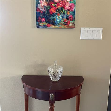 Matte Canvas Stretched 1 25 Elegant Hibiscus Mosaic Canvas Print Opalescent Style