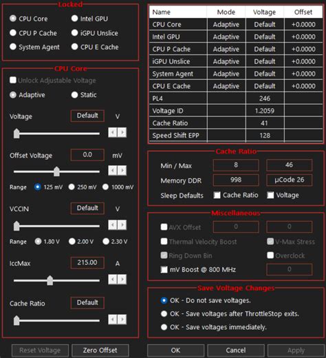 Throttlestop Unlock Adjustable Voltage Grey Out I Disaled Intel Visulization From Bios But