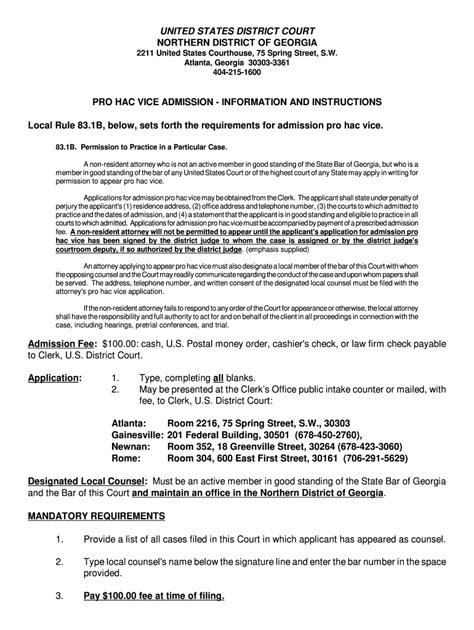 Pro Hac Vice Application Form Sc Judicial Branch Gwjq