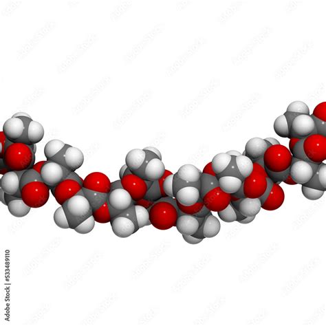 Polylactic Acid Pla Polylactide Bioplastic Chemical Structure Linear Fragment Detail