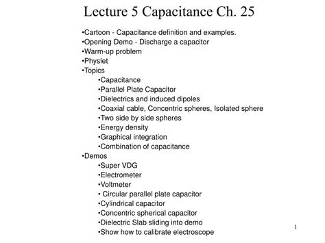 PPT Lecture Capacitance Ch PowerPoint Presentation Free Download ID