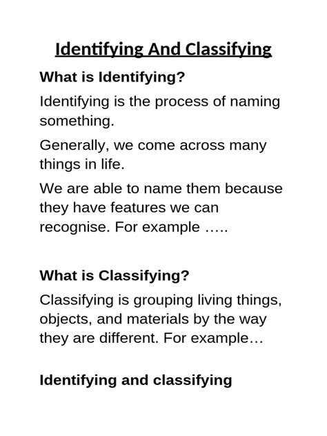 Identifying And Classifying Pdf