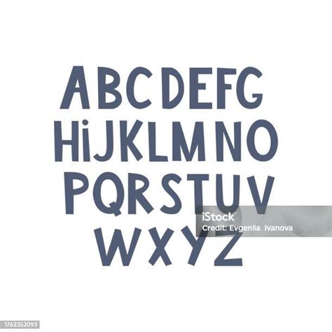 알파벳 손자국 편지 서예 레터링 어린이용 디자인 포스터 카드에 적합 갈매기에 대한 스톡 벡터 아트 및 기타 이미지 갈매기