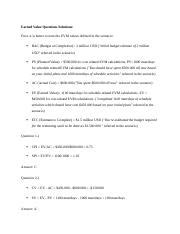 EVM Scenario Problem SOLUTION Docx Earned Value Questions Solutions First It Is Better To