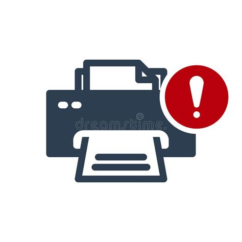 Printer Icon Technology Icon With Exclamation Mark Printer Icon And