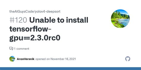 unable to install tensorflow gpu 2 3 0rc0 · issue 120 · theaiguyscode