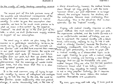 ewd 1036 on the cruelty of really teaching computing science casually
