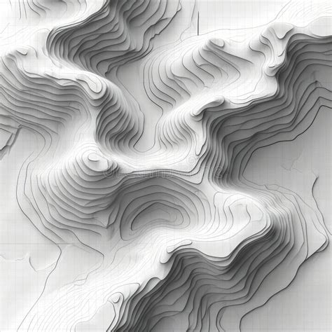 Geographic Grid Map With Topographic Line Contour Background Ai