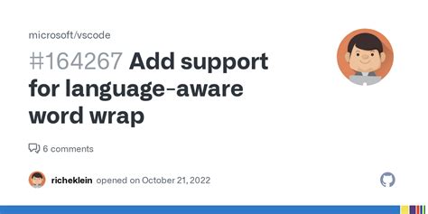 Add Support For Language Aware Word Wrap · Issue 164267 · Microsoft