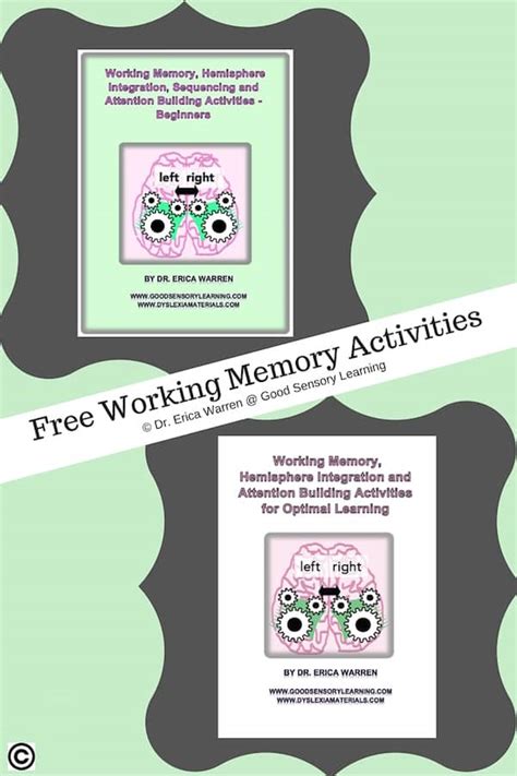 Free Samples Of Working Memory Activities Classroom Freebies