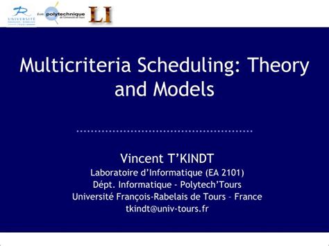 ppt multicriteria scheduling theory and models powerpoint