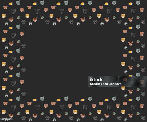 거미 원숭이 무지개 두칸 회색 앵무새 코뿔소 표범 오카피 보아스 수축기 남미 코 서부 고릴라 타피르 만화 얼굴의 벡터 직사각형