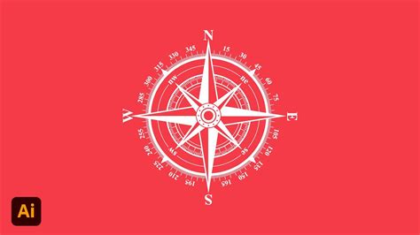 Nautical Compass Design In Adobe Illustrator Cc 2022 Tutorial Youtube