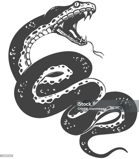 문신 스타일의 뱀의 그림 엠블럼 기호 포스터 카드 배너를 위한 디자인 요소 벡터 일러스트레이션 0명에 대한 스톡 벡터 아트 및