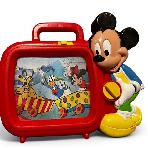1990 Disney Mickey Mouse Vintage Portable Tv Tv Depop