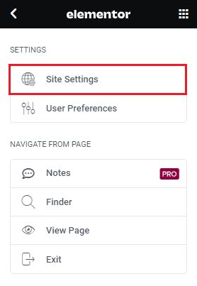 Elementor Site Settings KeyDesign Themes