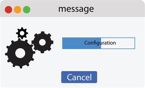 Progress Bar System Configuration Settings Icon Computer Setting Process Sign Flat Style