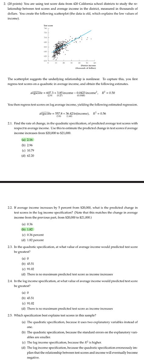 Solved 20 ﻿points ﻿you Are Using Test Score Data From 420