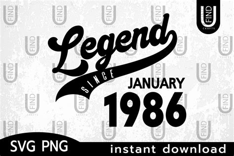 Vintage 1986 Legend Since January 1986 Graphic By Finducrafts