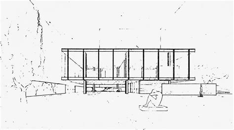 Philip Johnson Glass House Plan Section And Elevation Glass Designs