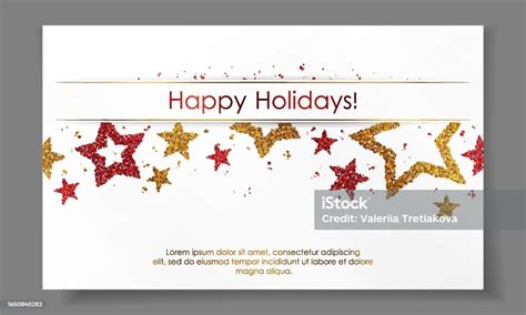 빨간색 황금색 반짝임 반짝이 종이 리본 및 흰색 배경에 텍스트를 위한 공간이 있는 배너 벡터 그림입니다 카드 디자인 웨딩 웹 초대장 비즈니스 파티 요소 건설 프레임에 대한