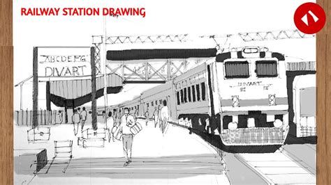 Indian Railway Station Drawing