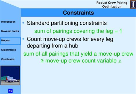Ppt Robust Airline Crew Pairing Optimization Powerpoint Presentation Id5558189