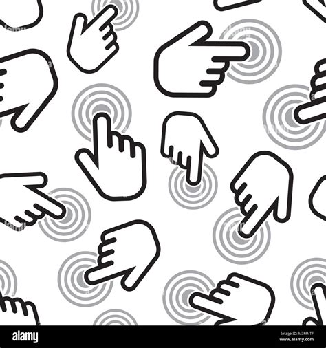 Click Hand Seamless Pattern Background Business Flat Vector