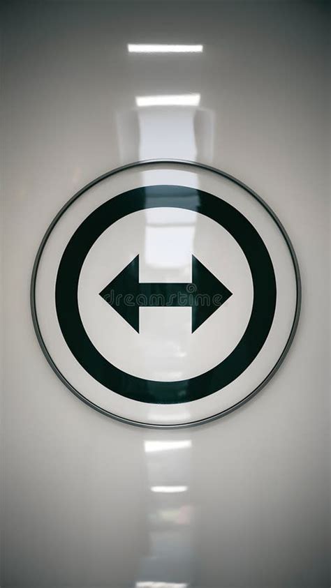 Circular Arrow Icon With Counterclockwise Black Arrows On White Background Glossy Effect Stock